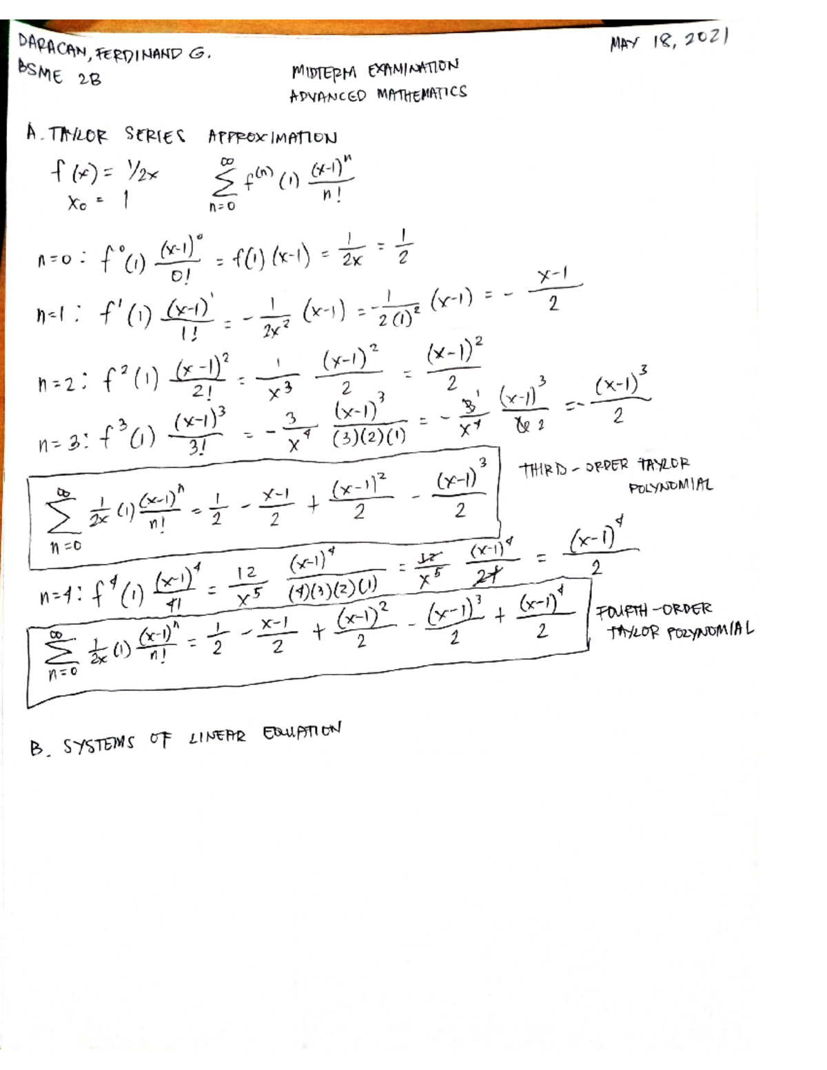 Advance Math Midterms - Mechanical Engineering - Studocu