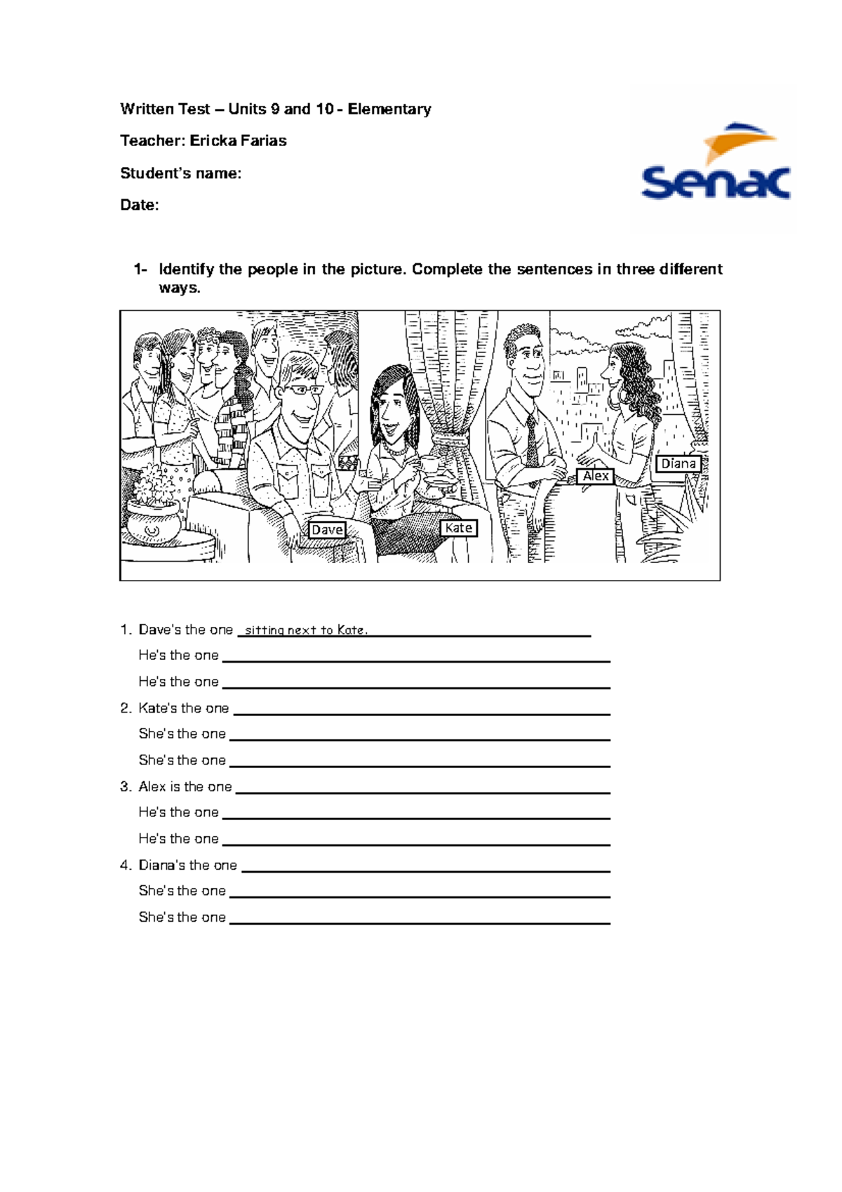 Written Test - Elementary - Erickaa - Written Test – Units 9 and 10 ...