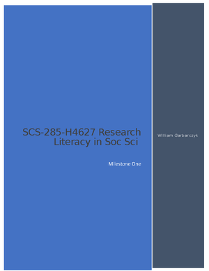 SCS 285 - Module 6 Journal - 6-1 Journal: Research Questions and Data ...