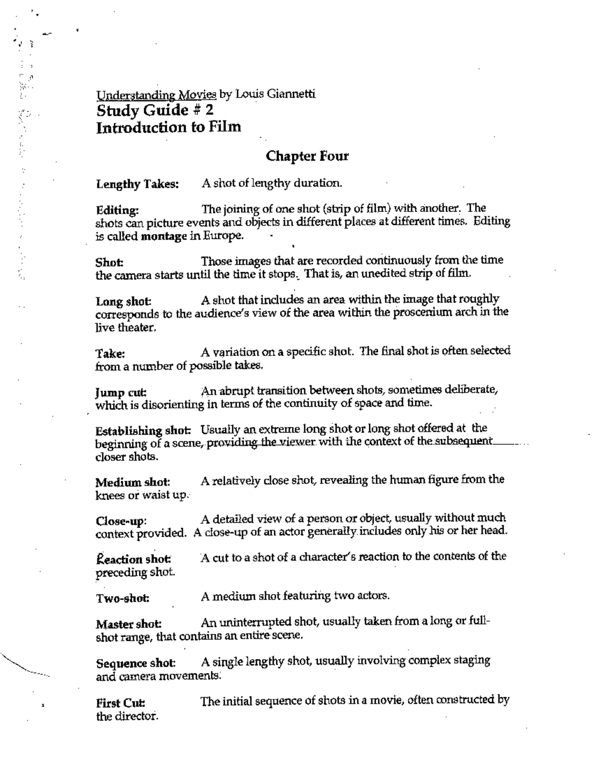 Study Guide #2-2 - answers for 3rd exam - FILM320 - Studocu