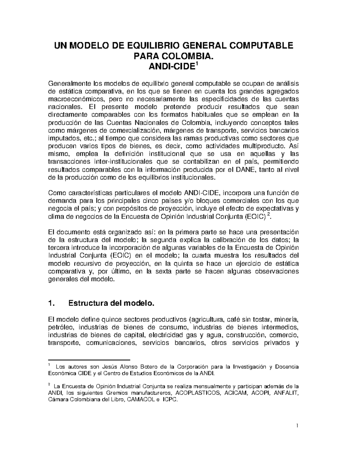 Modelos macroeconómicos y de equilibrio general - UN MODELO DE ...