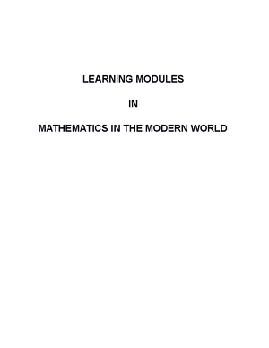 GEd 102 - Mathematics in the Modern World 28 - LEARNING MODULES IN ...