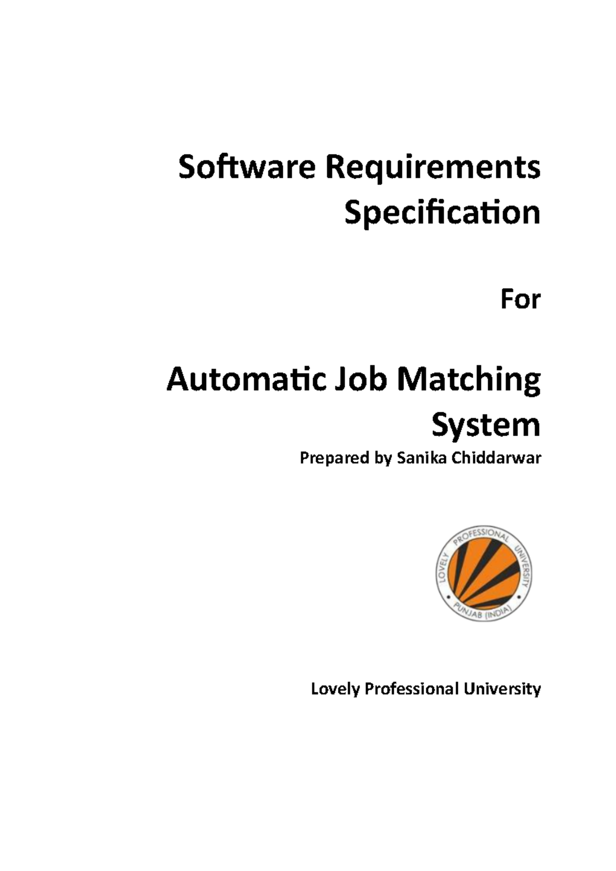 Sanika Software - So#ware Requirements Specifica4on For Automa4c Job ...