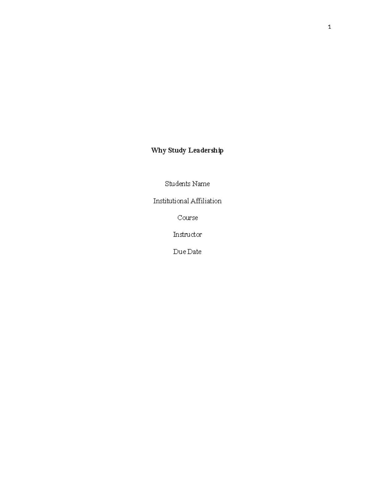 Why Study Leadership - Navigating the University of Maryland Medical ...