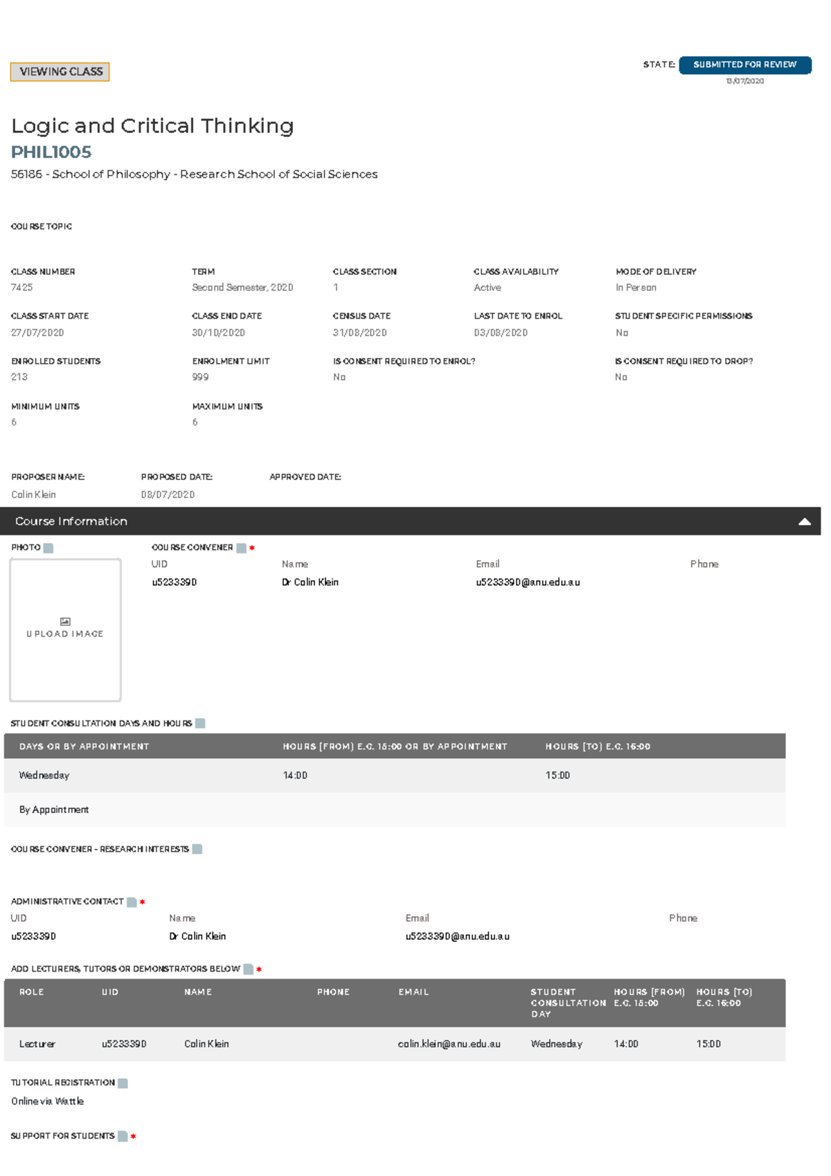 CMS Course Outline - VIEWING CLASS STATE: Logic and Critical Thinking ...