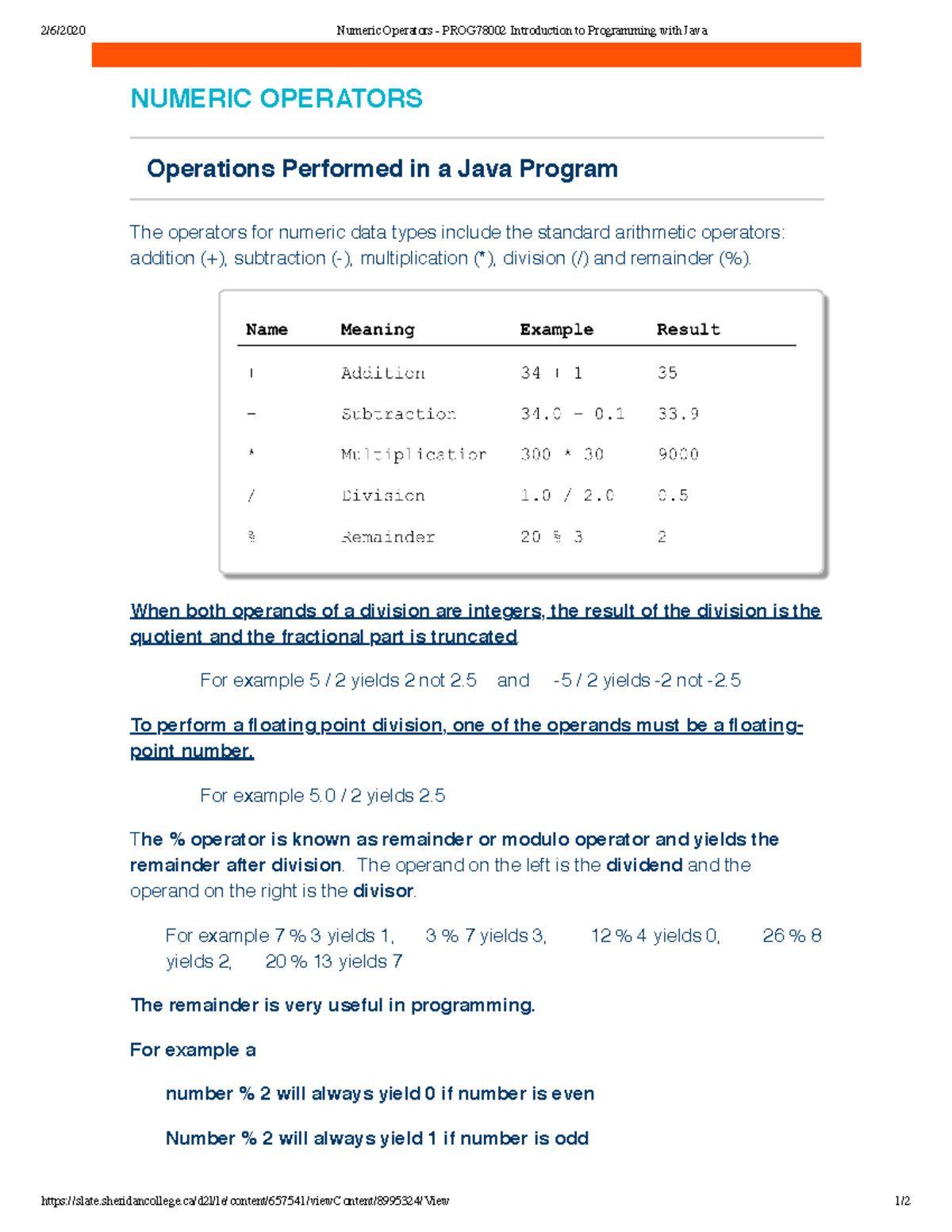 Module 4 Numeric Operators Prog78002 Introduction To Programming With Java 262020 2939