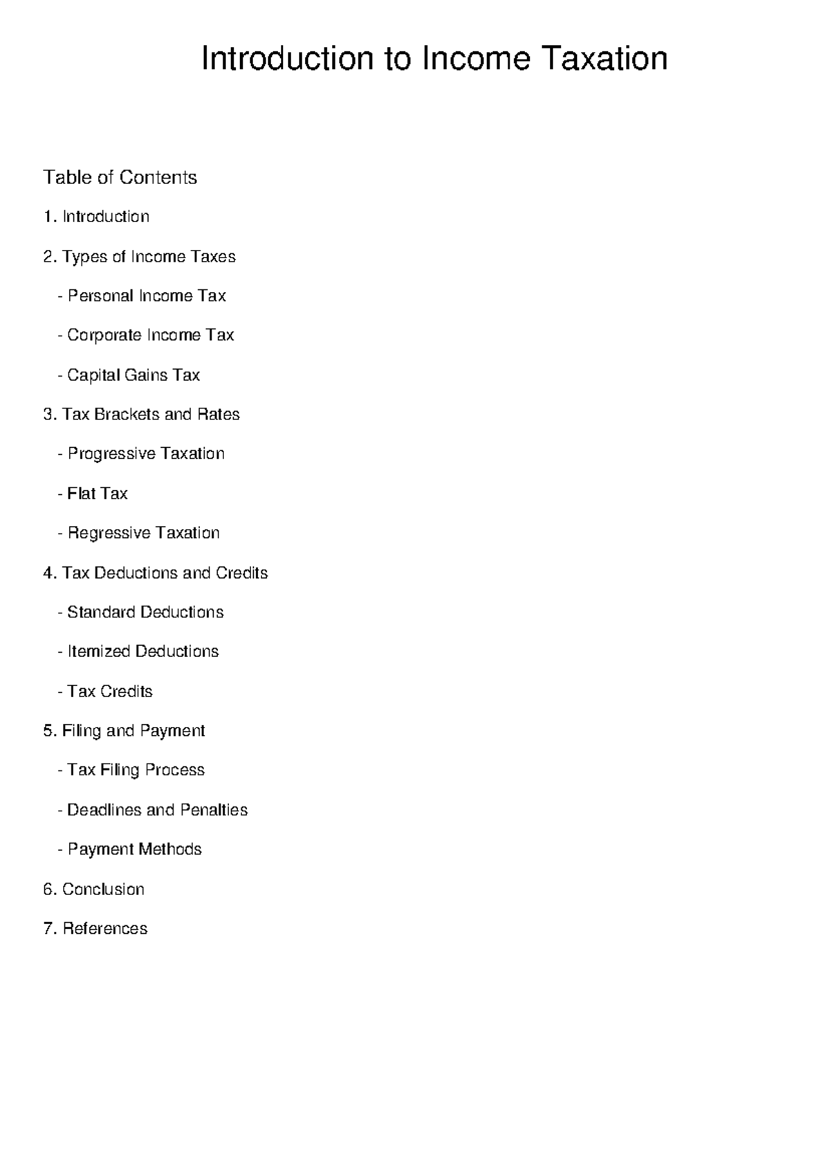 Introduction to Income Taxation Lecture Notes - Introduction to Income ...