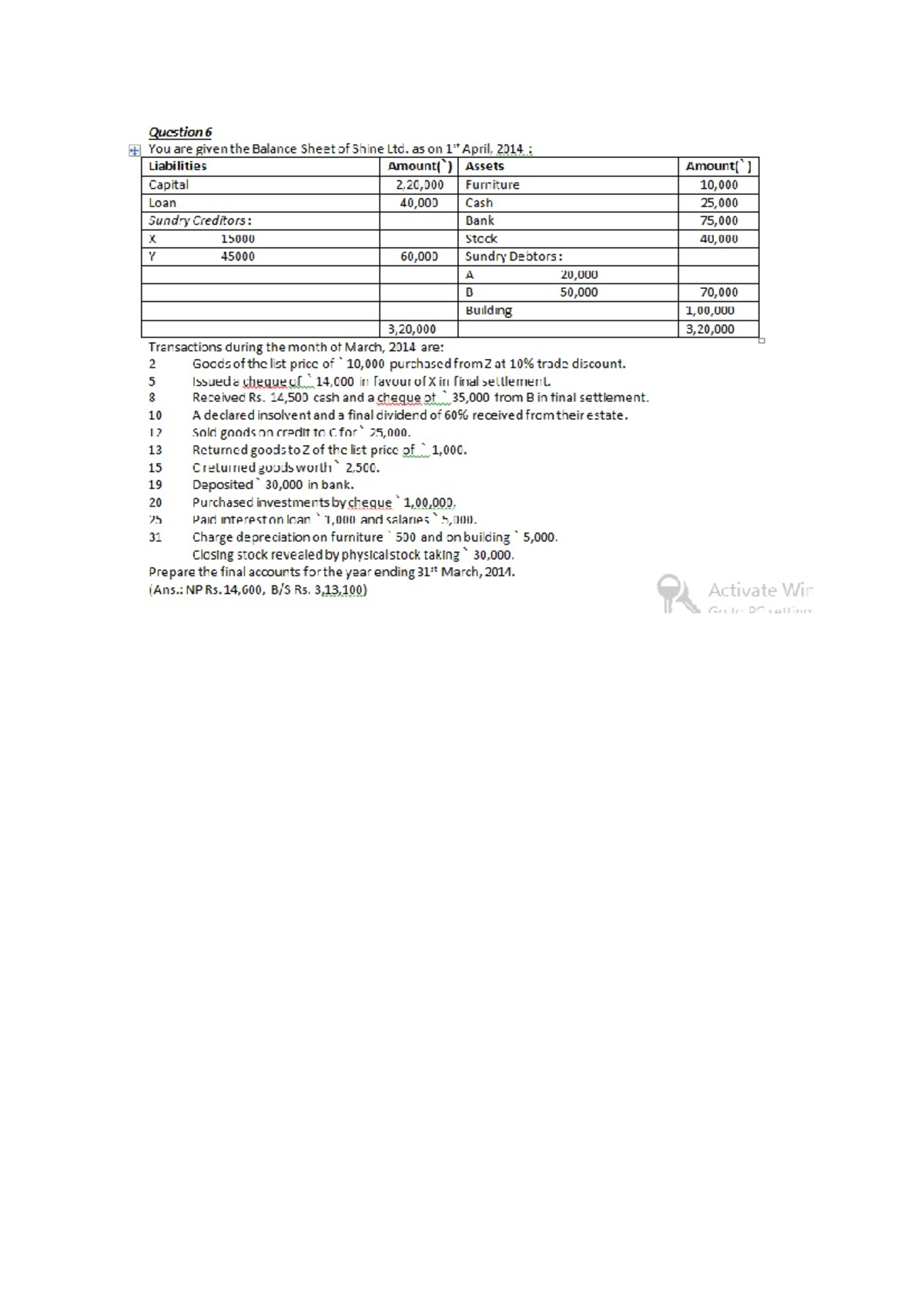 Doc1 - Tally Questions - Bcom hons. - Studocu