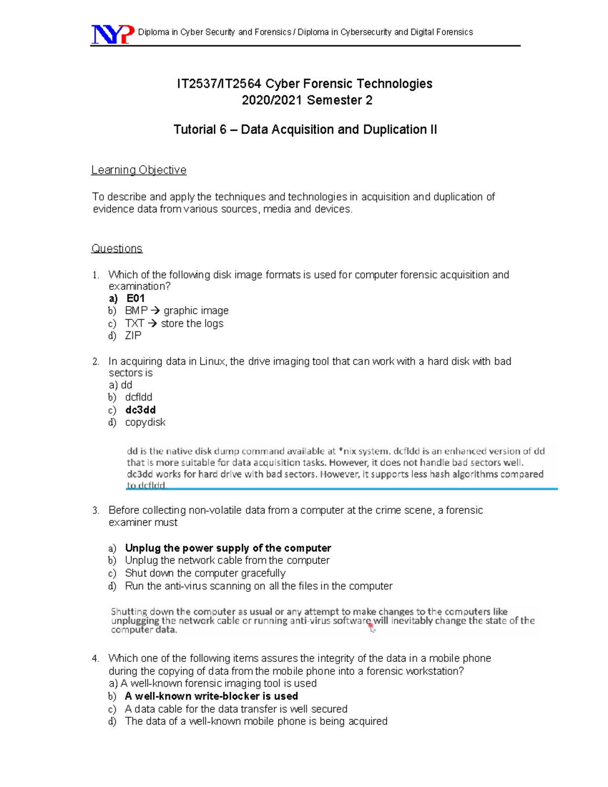 Cfort T06 - Tutorial - Diploma in Cyber Security and Forensics ...