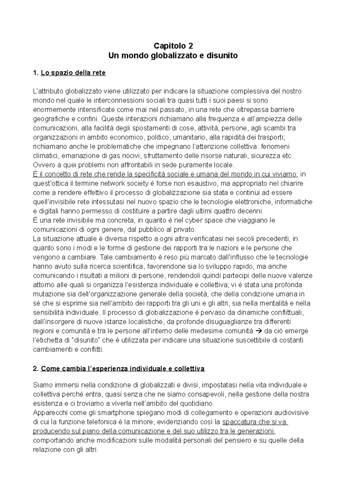 Capitolo 2 - Vivere Insieme - Capitolo 2 Un mondo globalizzato e ...