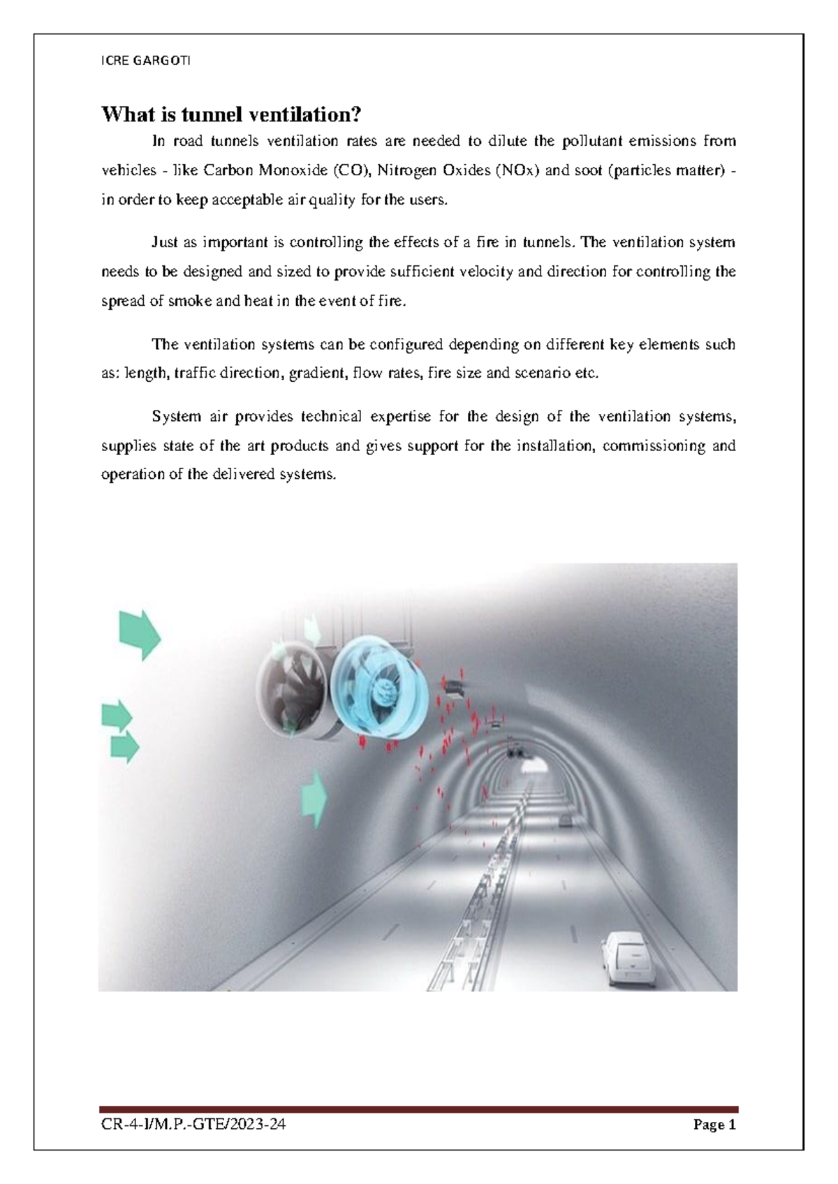 Tunnel Ventilation - Summary Diploma Mechanical Engineering - What is ...
