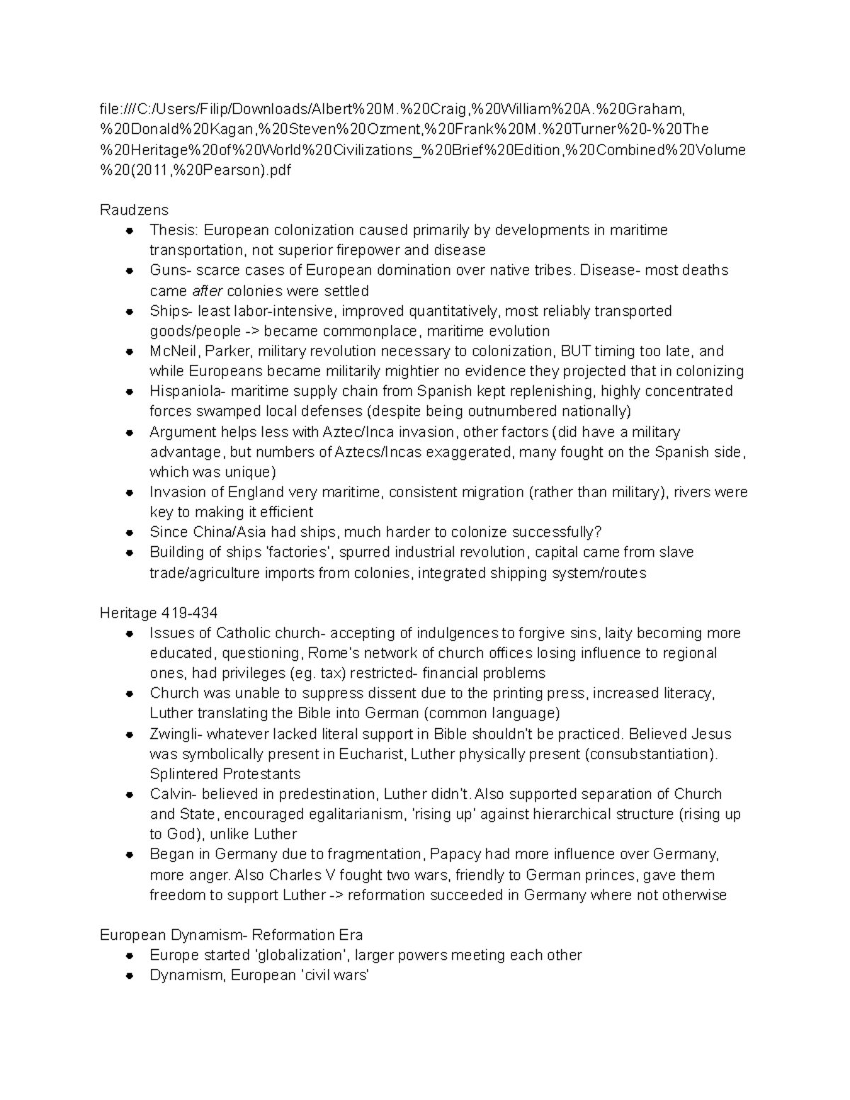 HIST1011 Notebook - Lecture notes - - Studocu