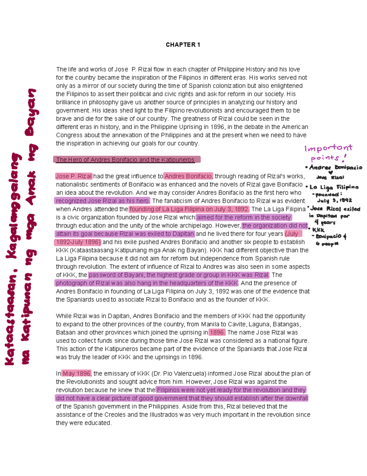 Rizal Chapters 1&2 - CHAPTER 1 The life and works of Jose P. Rizal flow ...