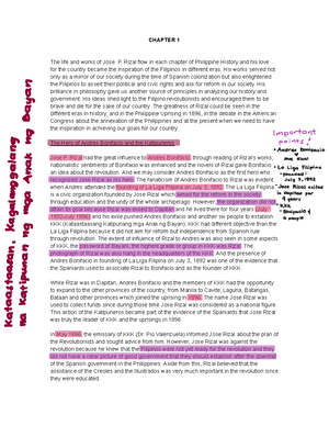 Chapter 19-22 - Lecture Summary - Chapter 19 El Filibusterismo ...
