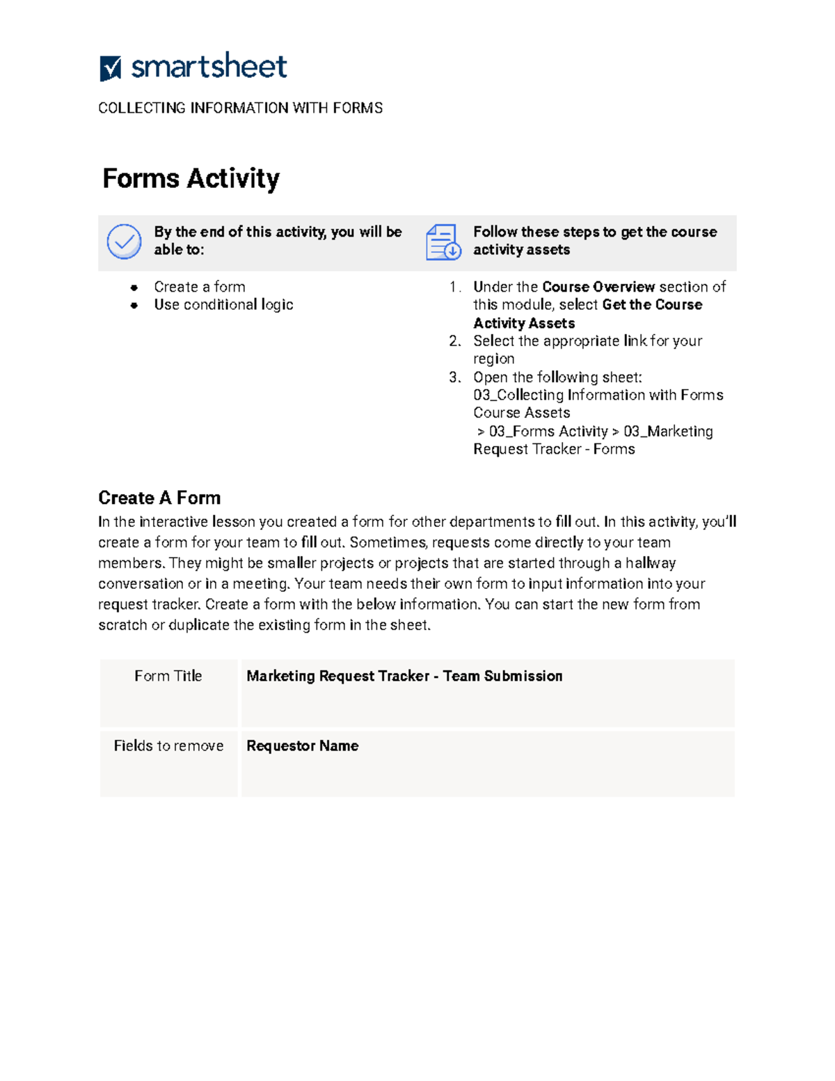 Activity 03 Collecting Information with Forms - COLLECTING INFORMATION ...