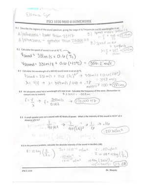 PSci 1030 LAB 7 Light AND Optics - PSci 1030 LAB 7 OPTICS Objectives ...