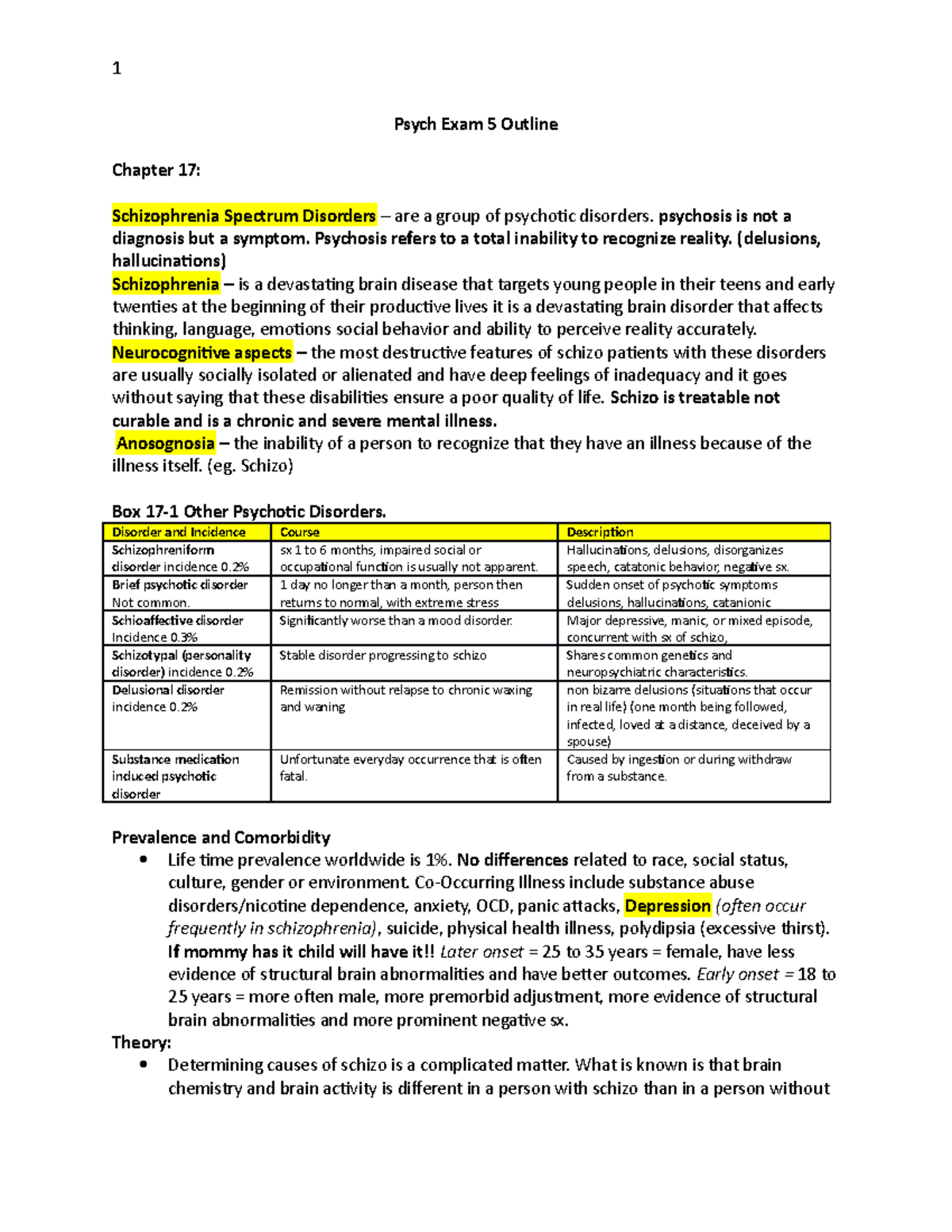 Exam 5 outline - Study guide - Psych Exam 5 Outline Chapter 17 ...