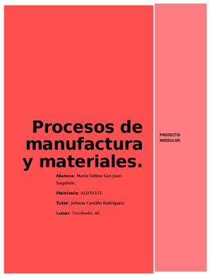7-2.-Procesos de manufactura y materiales FIN A - PROCESOS DE MANUFACTURA Y MATERIALES ACTIVIDAD ...