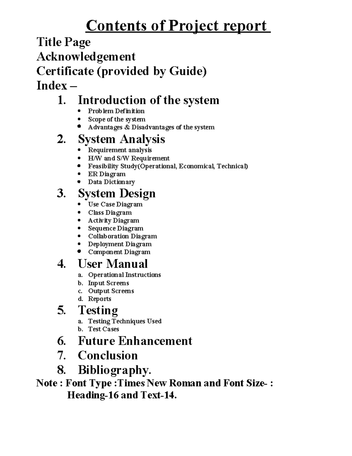 Ty-proj-index (1) - Contents of Project report Title Page ...