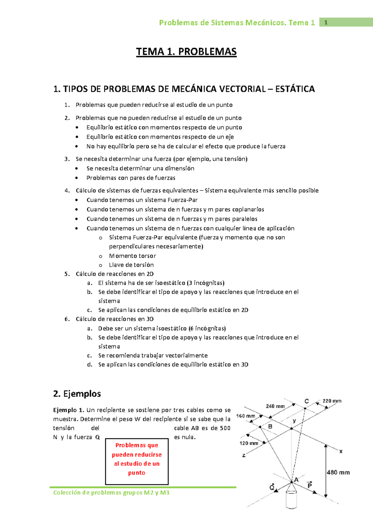 Problemas del Tema 1 - Ejercicios resueltos del Tema 1 - TEMA 1. PROBLEMAS 1. TIPOS DE PROBLEMAS ...