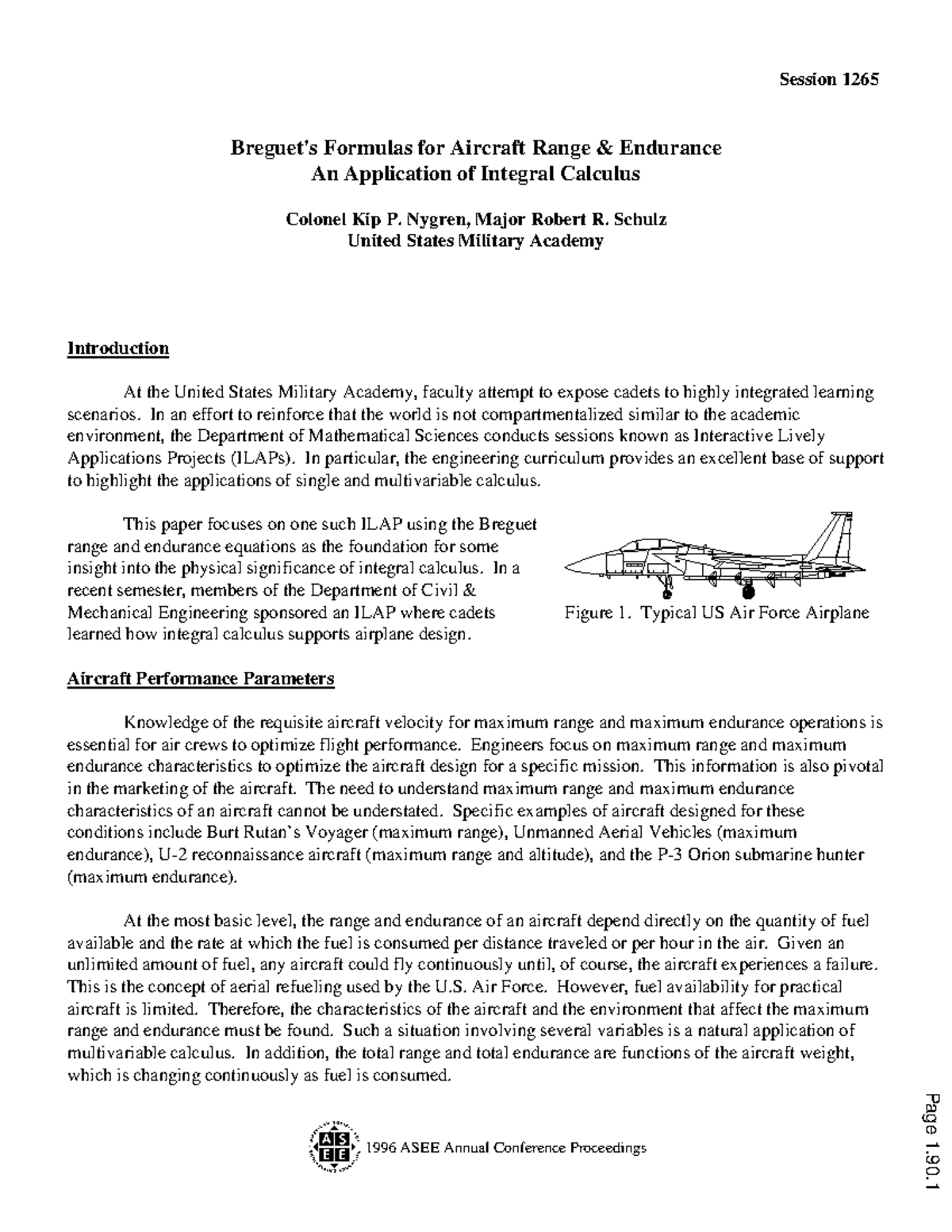 Breguet s formulas for aircraft range endurance an application of ...