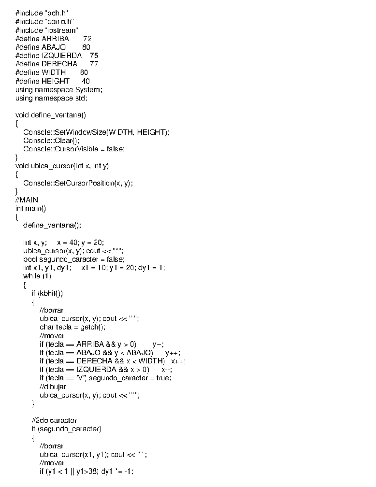 Mueve un Caracter con teclado y otro se activa al presionar una tecla - #include "pch" - Studocu
