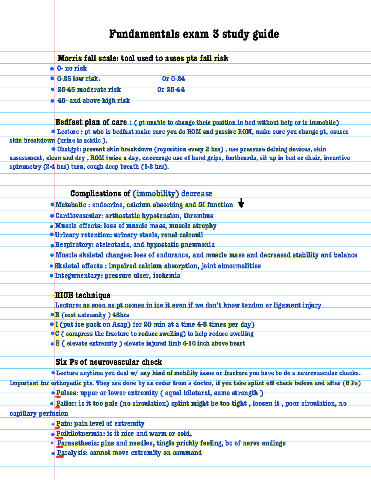 Funds - exam - Fundamentals exam 3 study guide Morris fall scale: tool ...