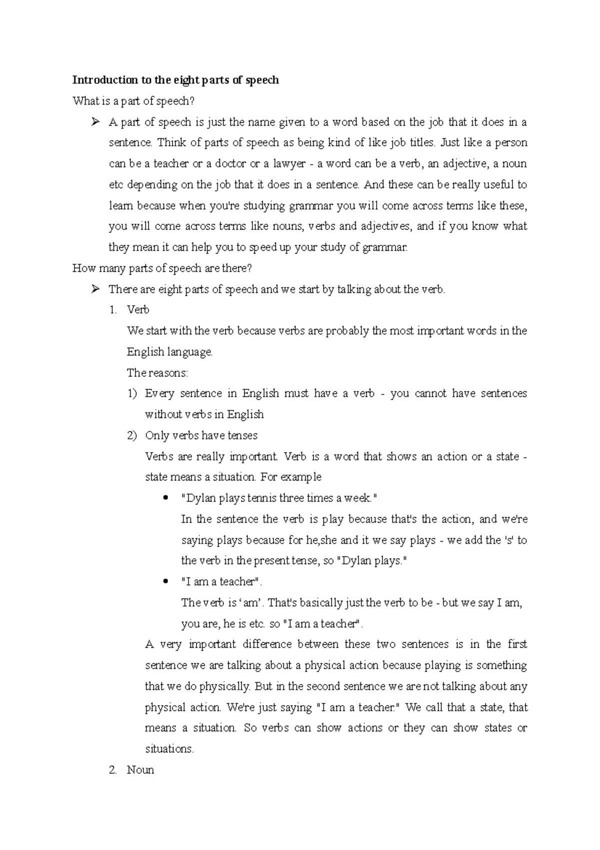 Tugas Week 1 - Introduction to the eight parts of speech - Introduction ...