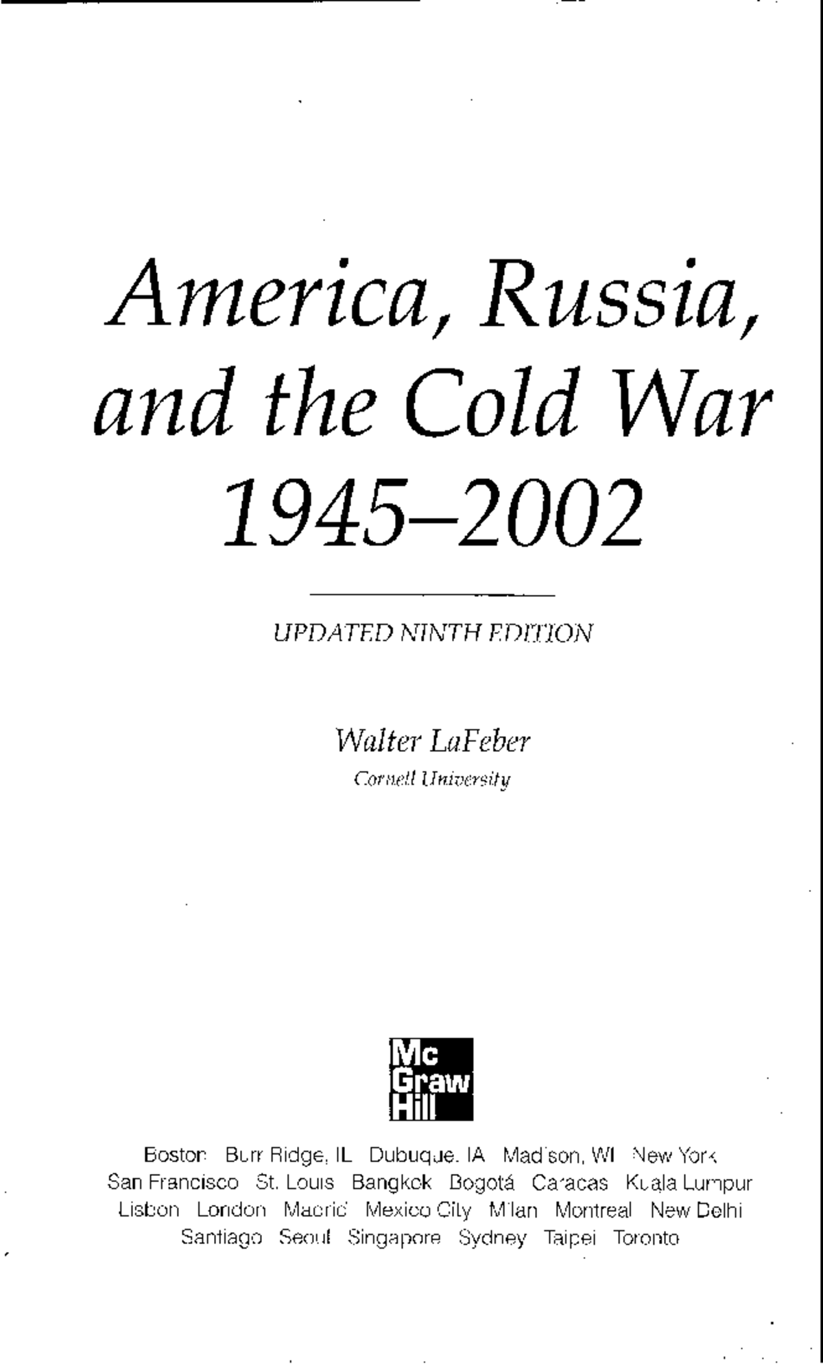 America Russia and the Cold War 1945 200 - Hist 213 - Studocu