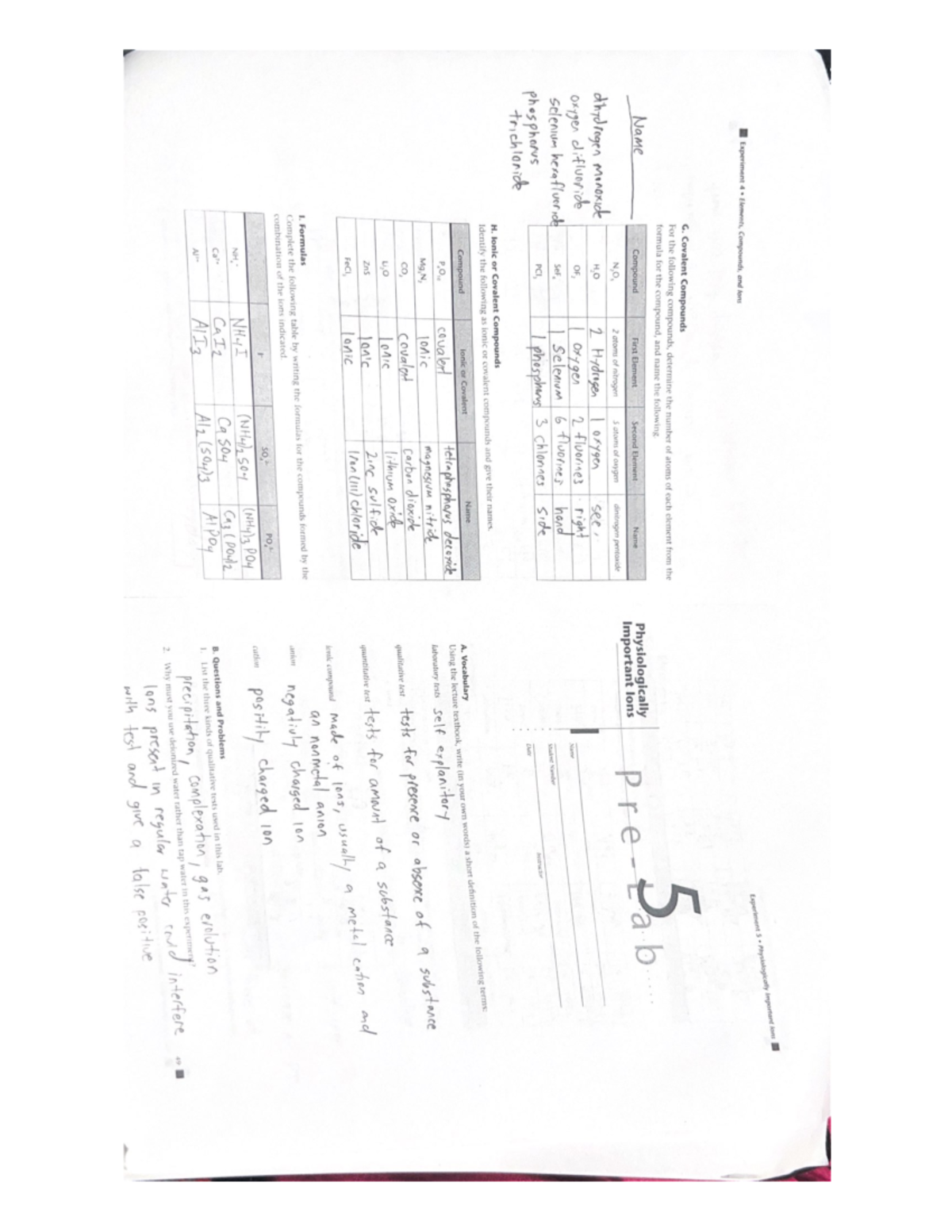FILE 1721 - This Pre-lab 5 is from Laboratory Manual. Fully completed ...