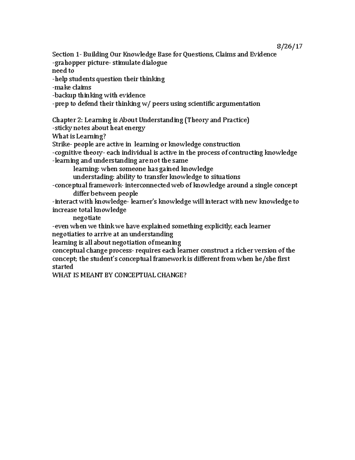 Document 1 - Notes - 8/26/ Section 1- Building Our Knowledge Base for ...