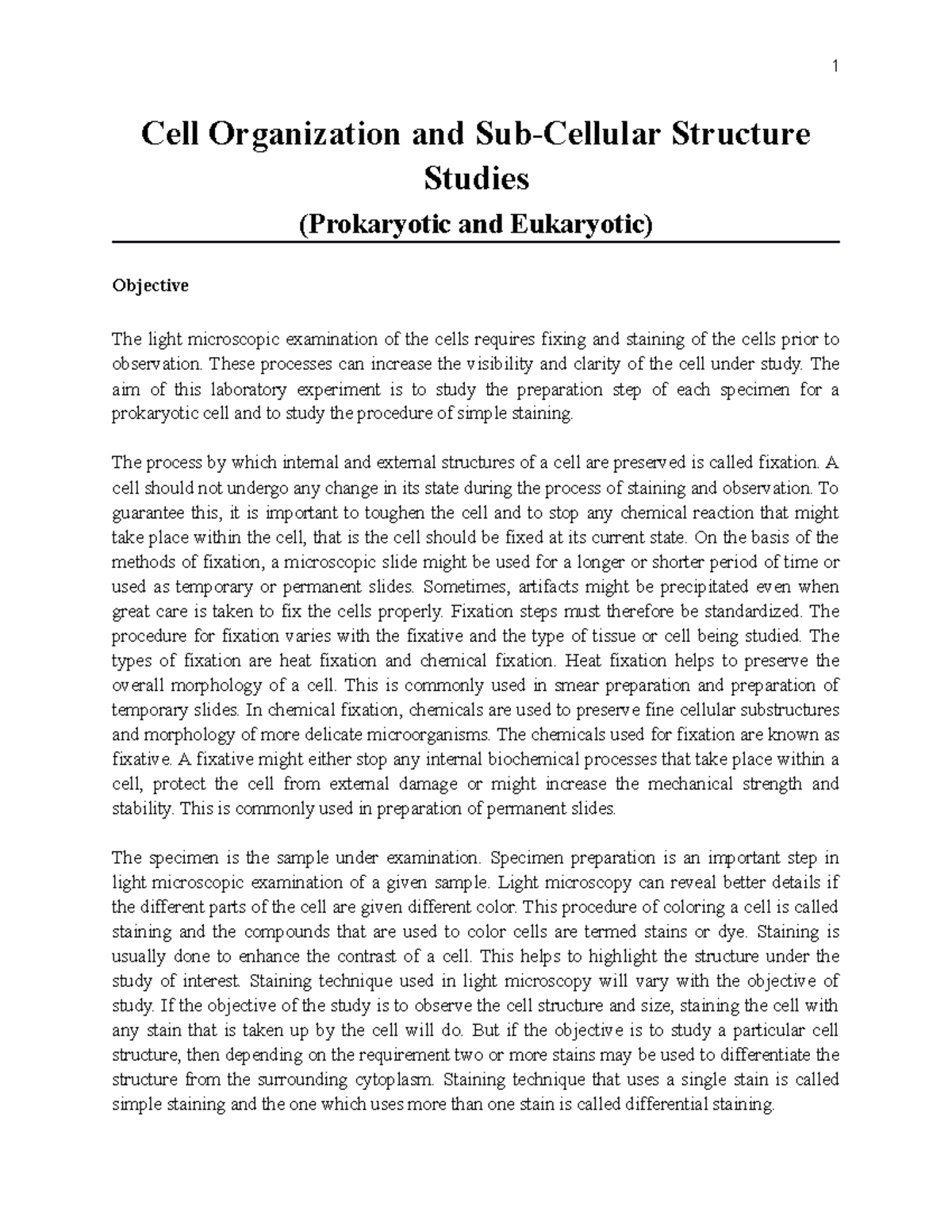 Biochemistry Laboratory Experiment #1 - Bachelor of Science in Nursing ...