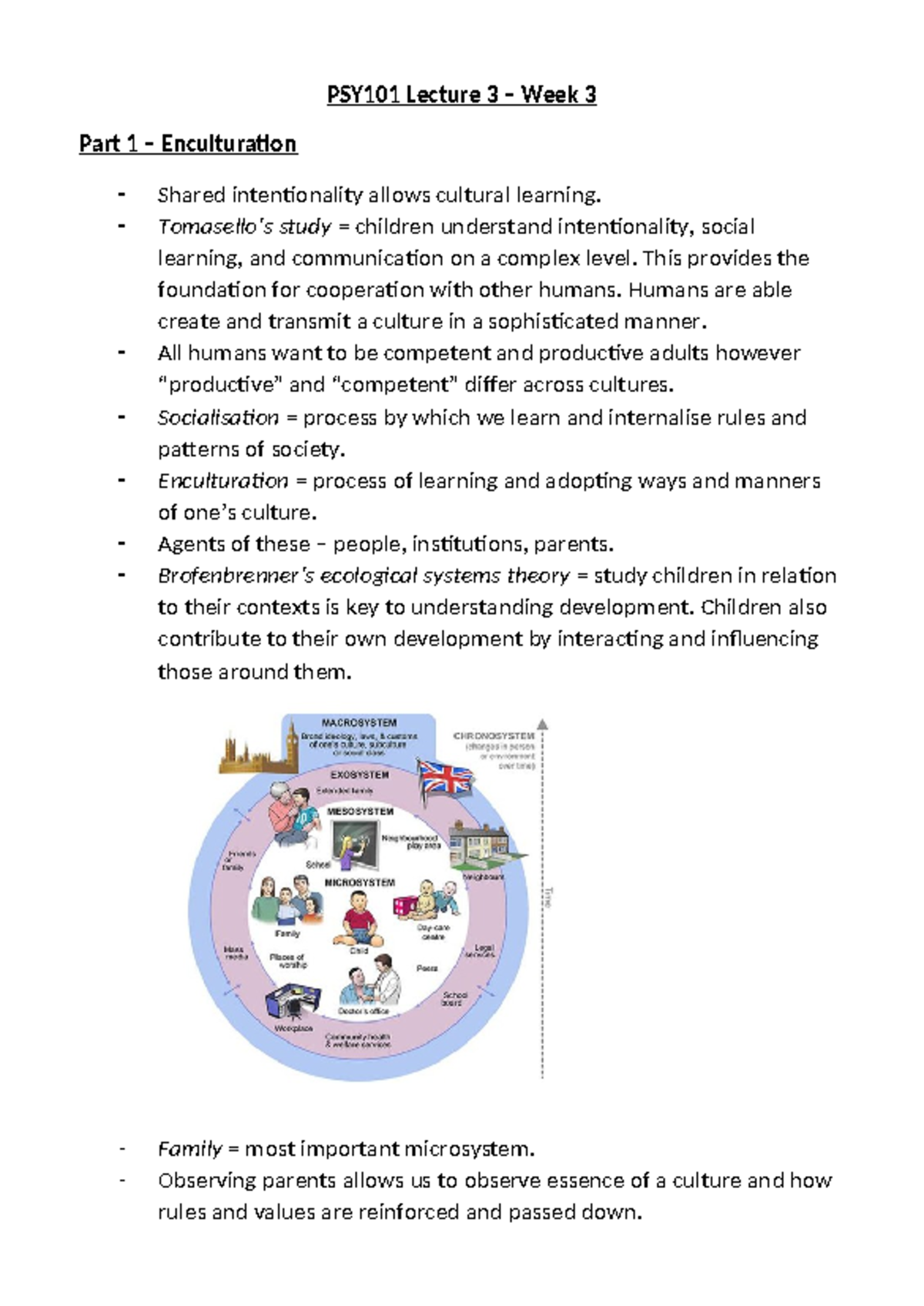 PSY101 - Lecture 3 - Notes - PSY101 Lecture 3 – Week 3 Part 1 ...