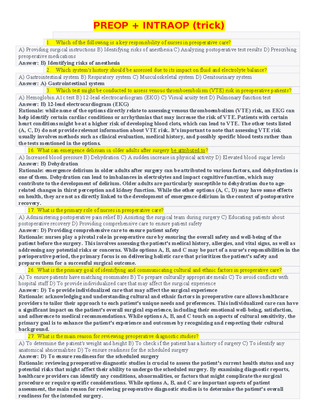 1. Practice Notes - Preop+ Intraop + Postop + Pain - PREOP + INTRAOP ...