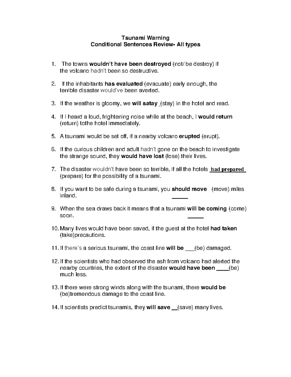 Conditionals And Quantifiers - Tsunami Warning Conditional Sentences ...
