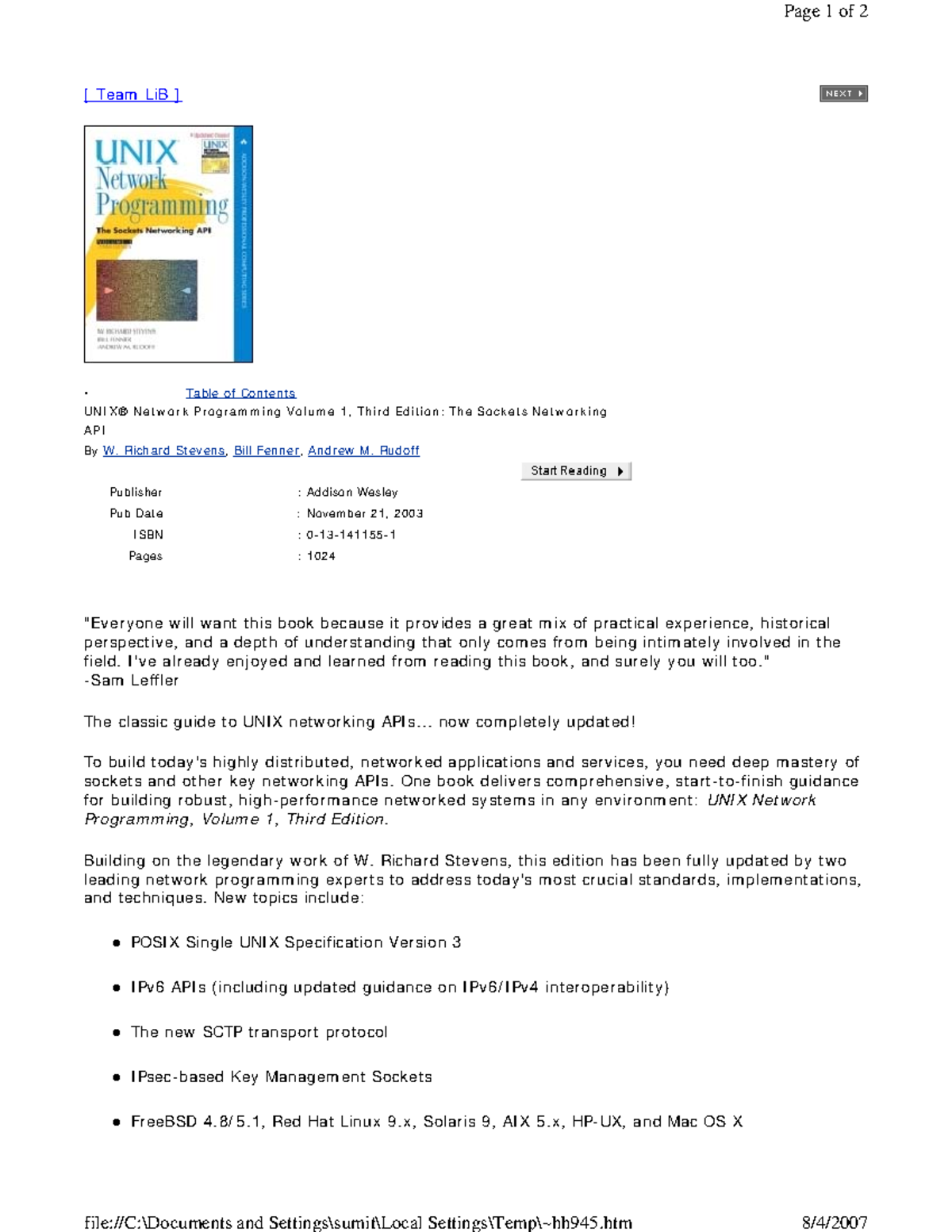 Linux Network Programming - "Everyone will want this book because it ...