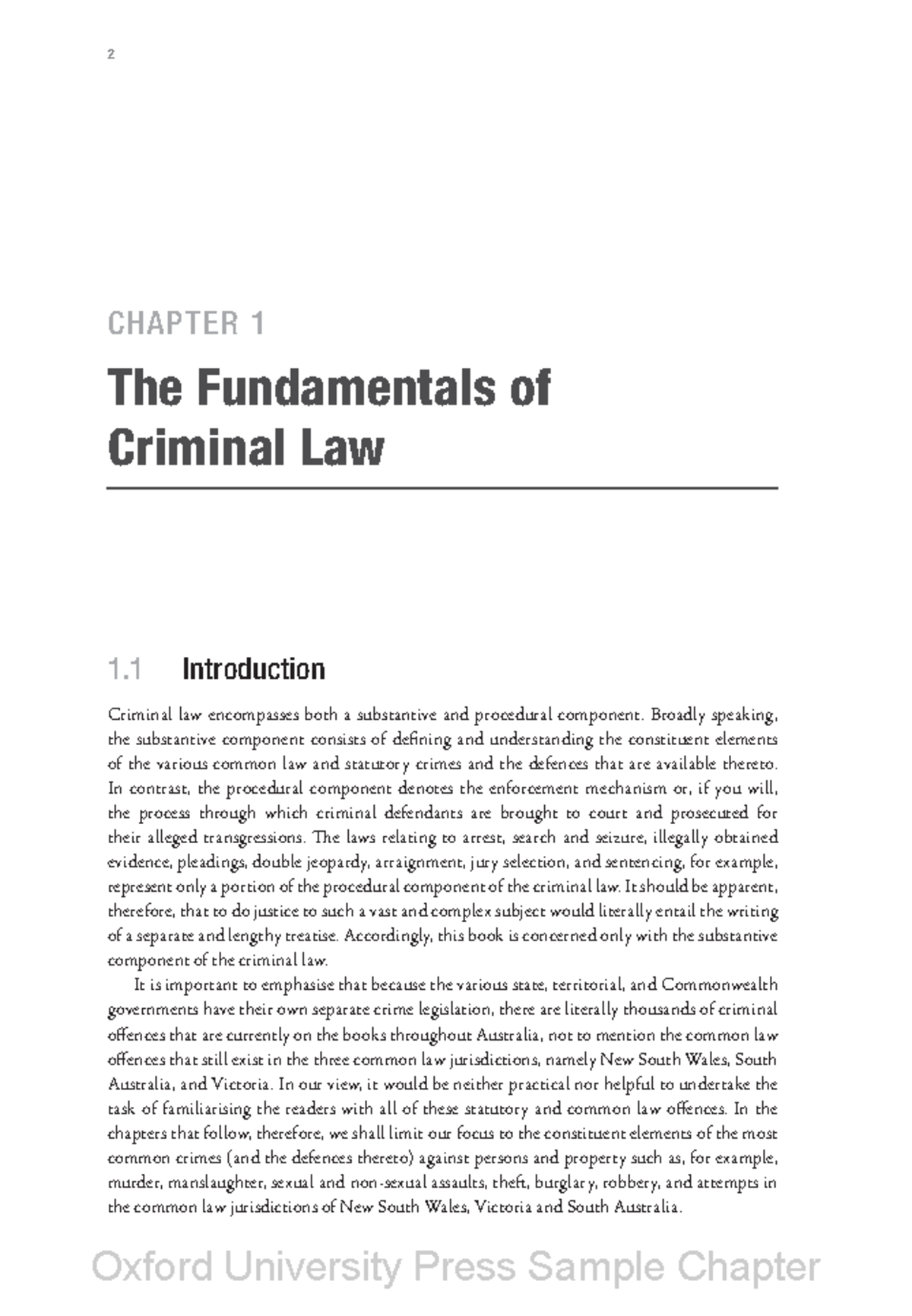 Arenson 9780190305505 - 2 CHAPTER 1 The Fundamentals of Criminal Law 1 ...