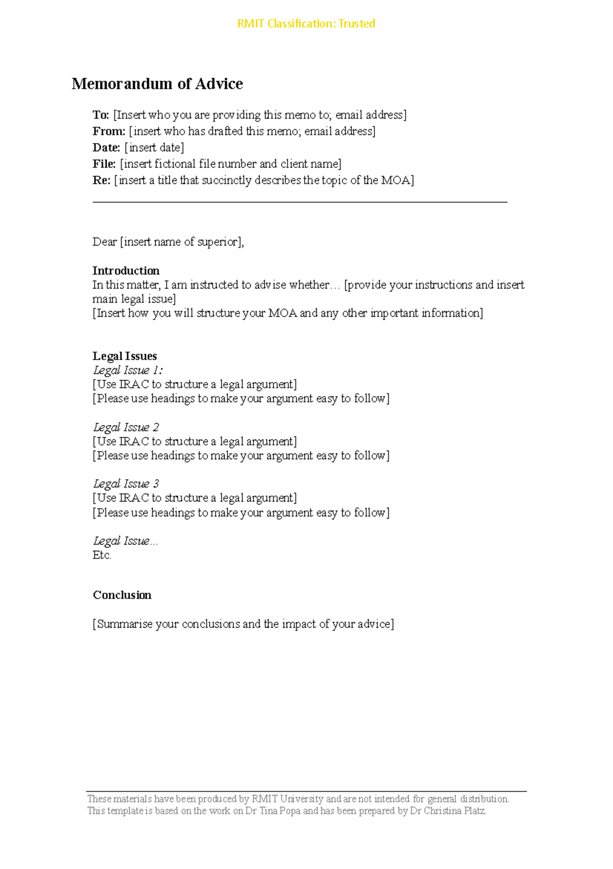 Memo Of Advice Template RMIT Classification Trusted Memorandum Of memo-of-advice-template-rmit-classification-trusted-memorandum-of