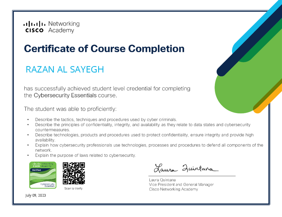 Cybersecurity Essentials Badge 20230819-28-6mg1o2 - Computer ...