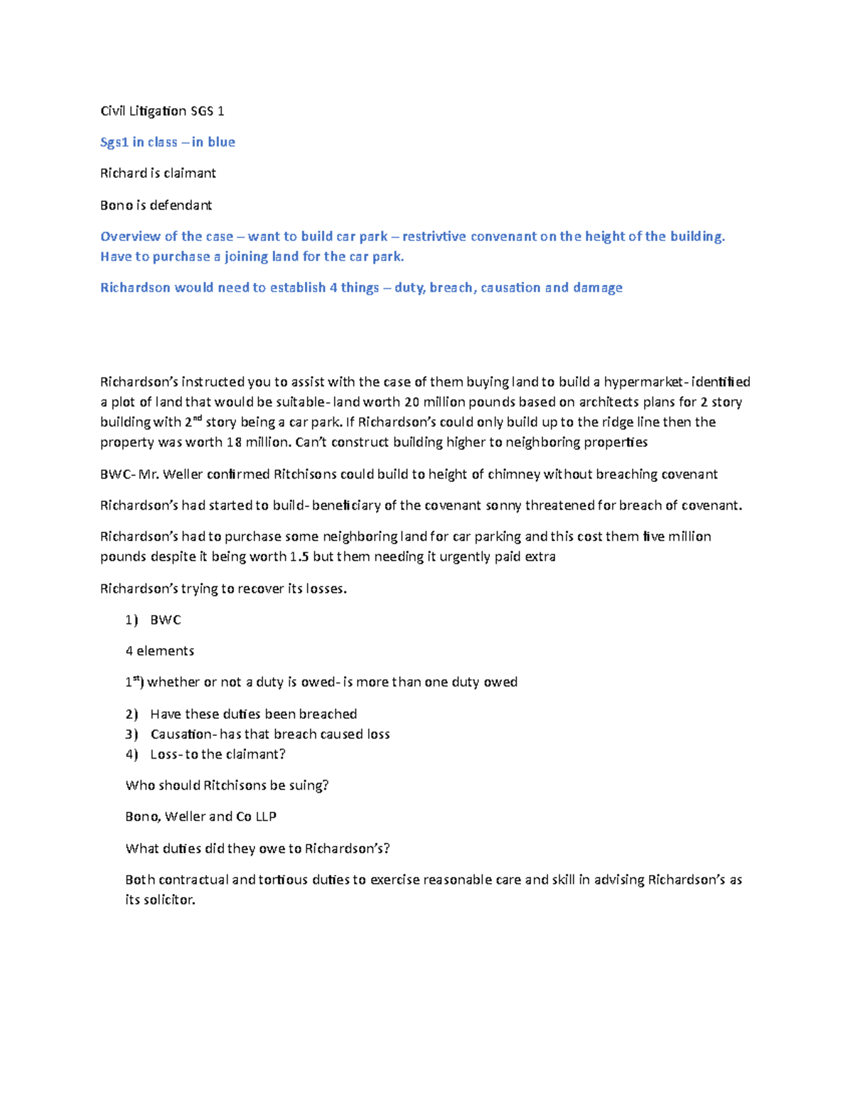SGS 1 DONE[ 1619] - Civil Litigation SGS 1 Sgs1 in class – in blue ...