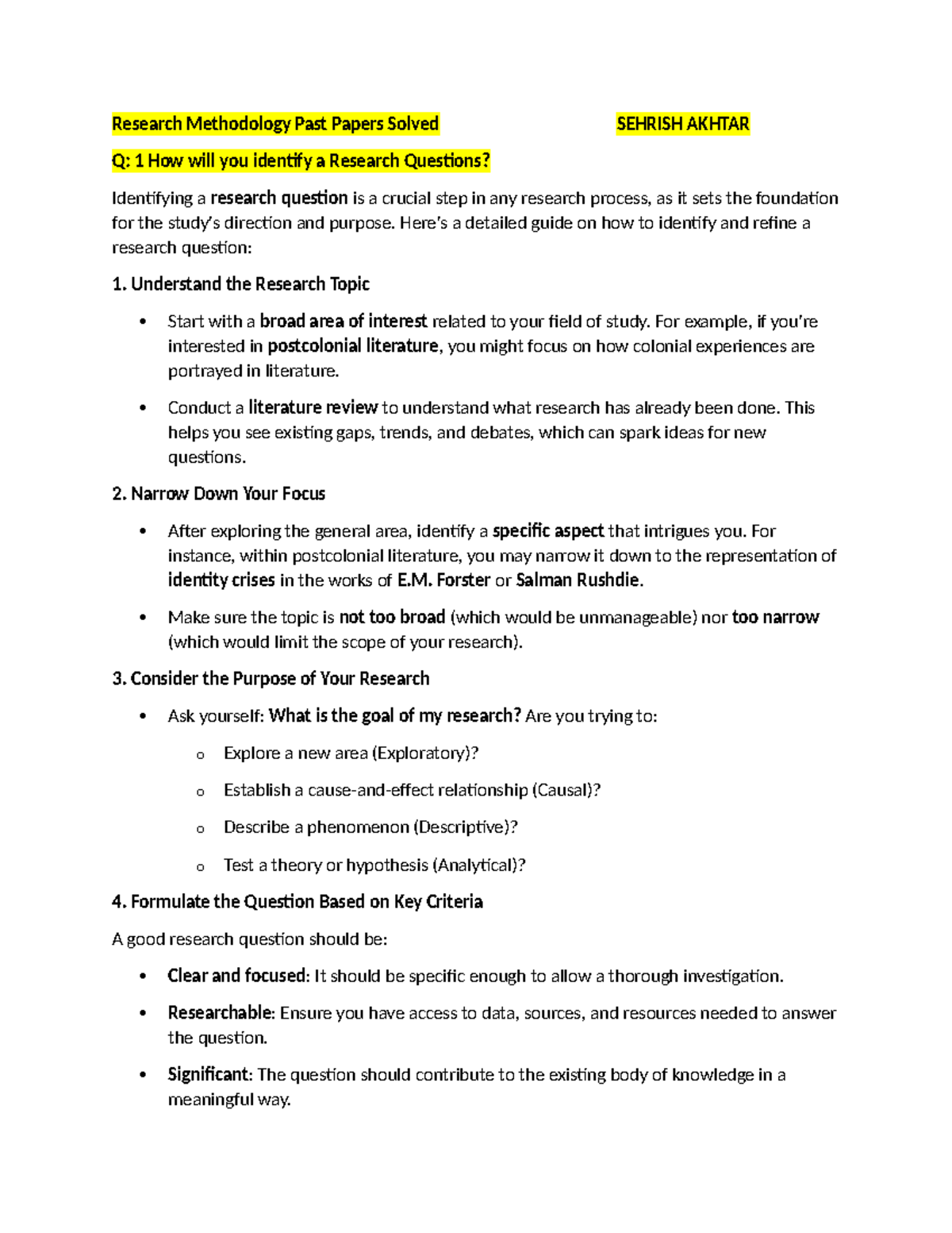 Research Methodology Past Papers Solved - Here's a detailed guide on ...