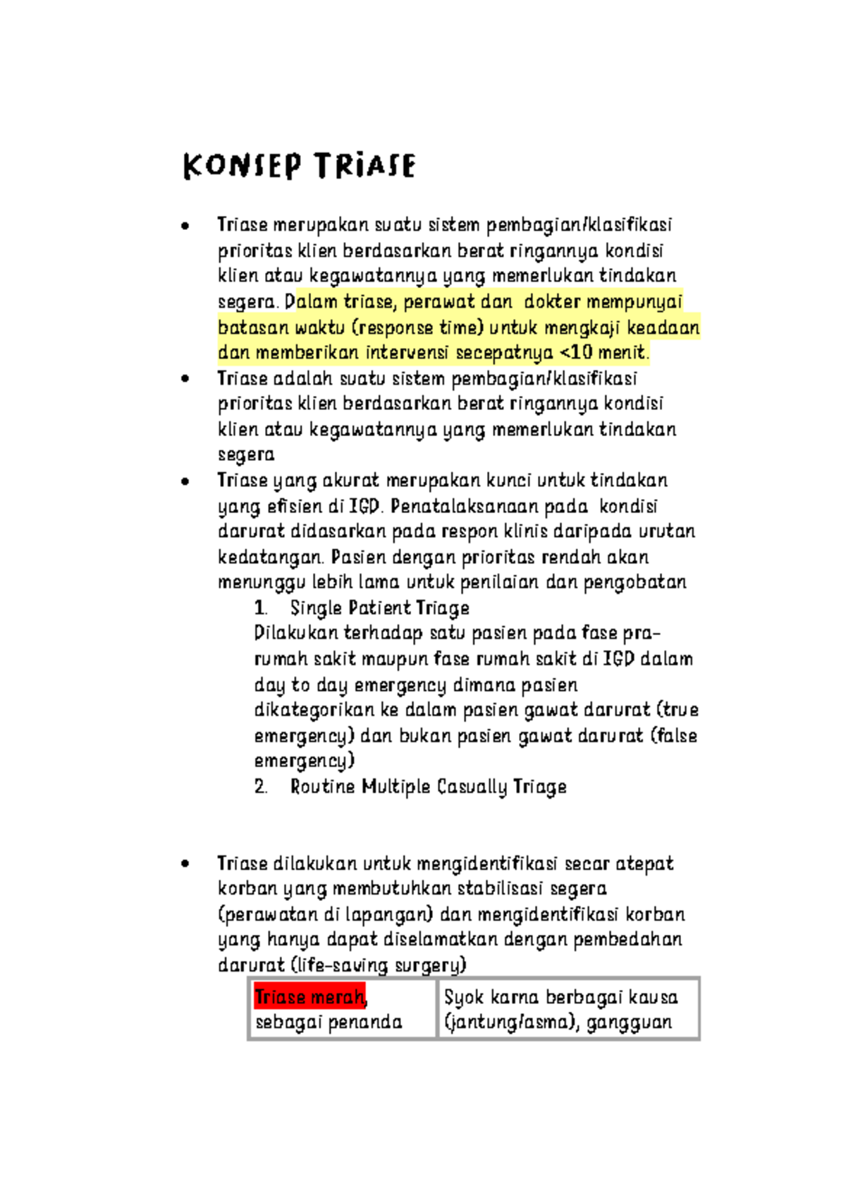 Konsep Triase A5 - Triase merupakan suatu sistem pembagian/klasifikasi prioritas klien ...