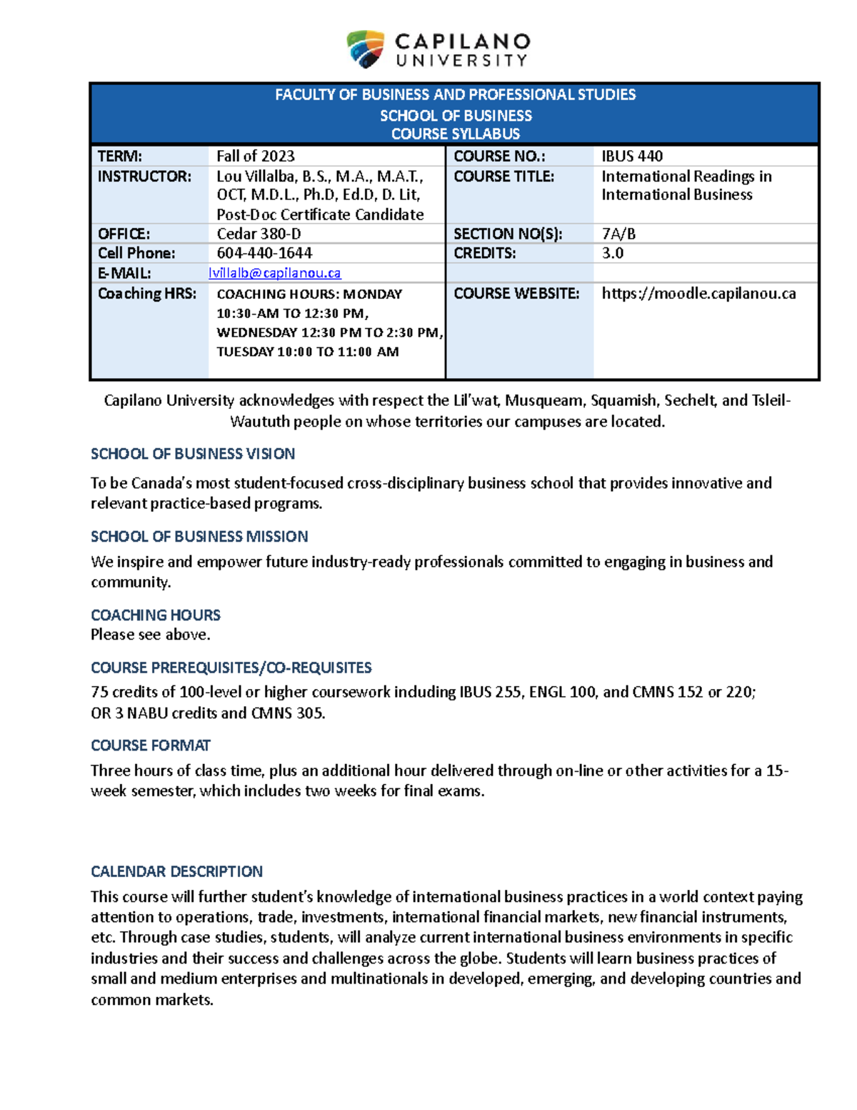 202330 IBUS 440 lv - It is the syllabus and course outline of IBUS 440 ...