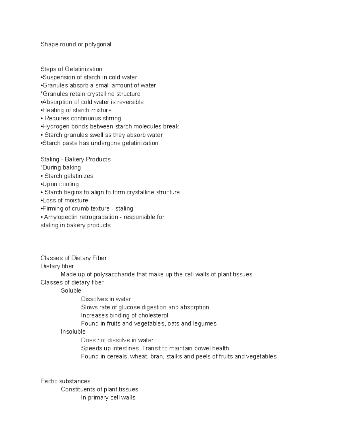 Food science notes part 2 - Shape round or polygonal Steps of ...