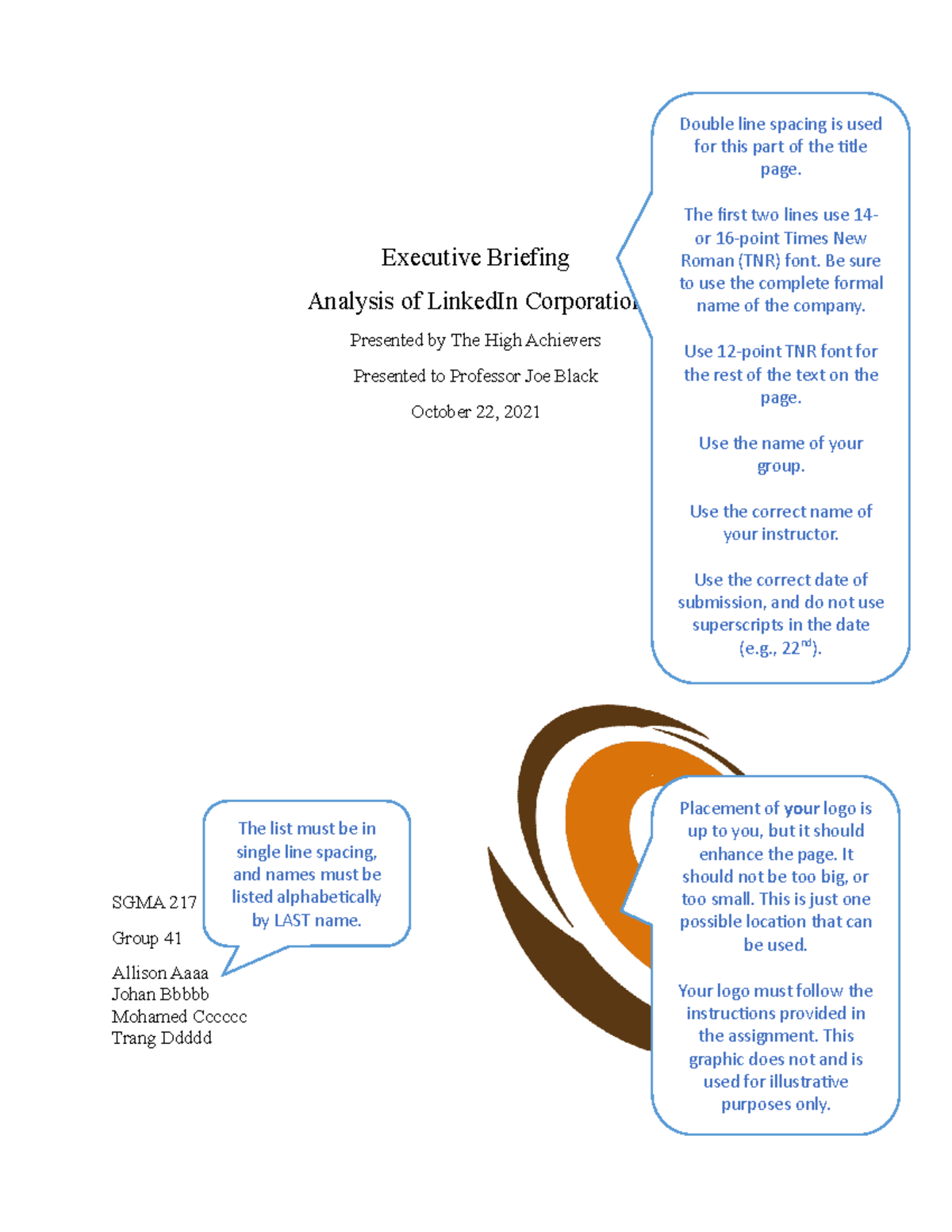 Executive Briefing Format Guide - Executive Briefing Analysis of ...