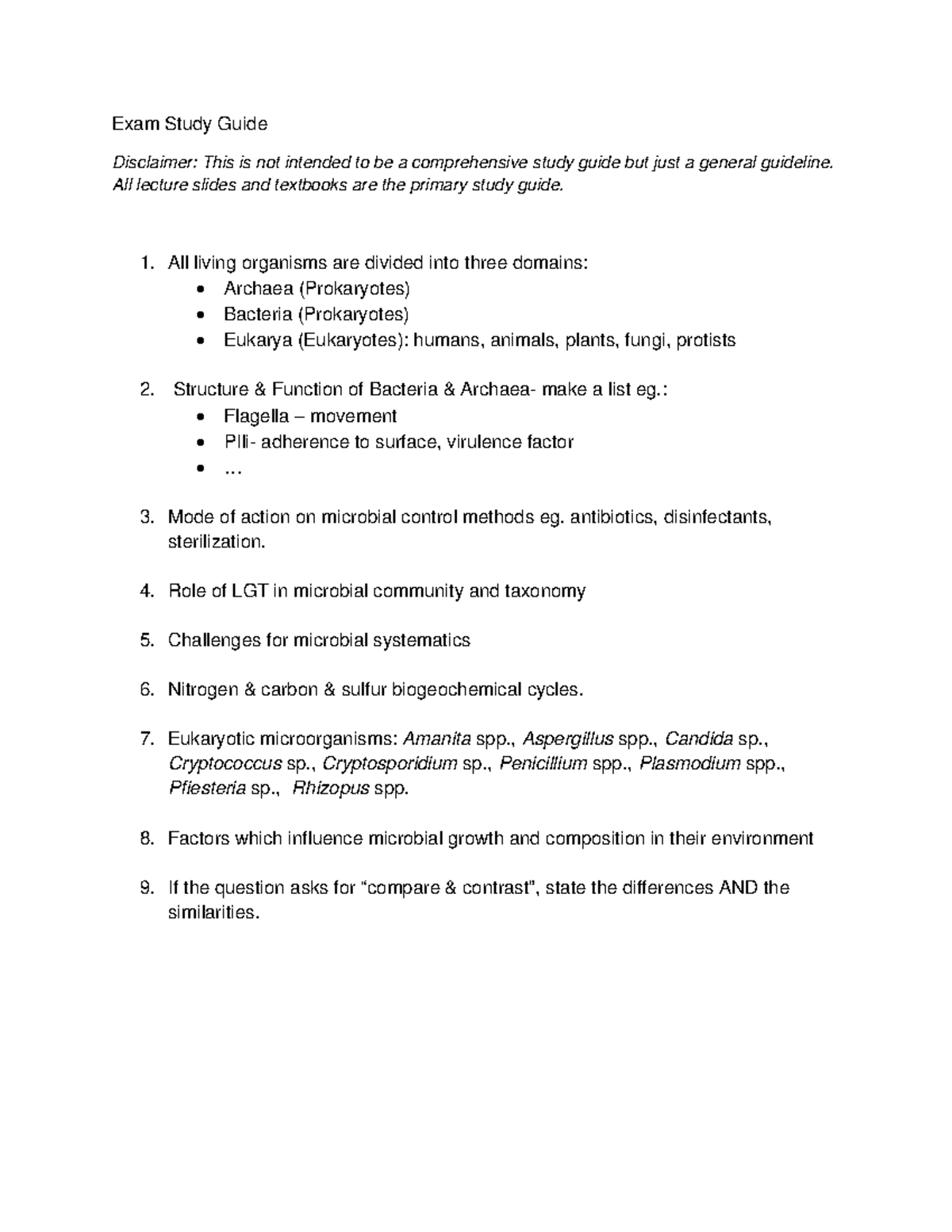 Brief 2020 - bth2830 MATERIALS - Exam Study Guide Disclaimer: This is ...