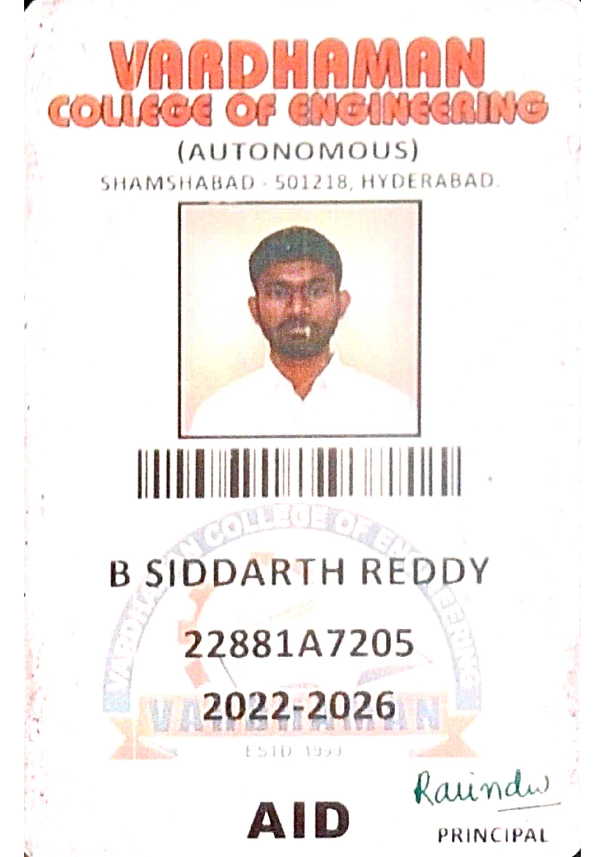 Id card - ethical hacking - VARDHAMAN COLLEGE OF CNOINCERING ...