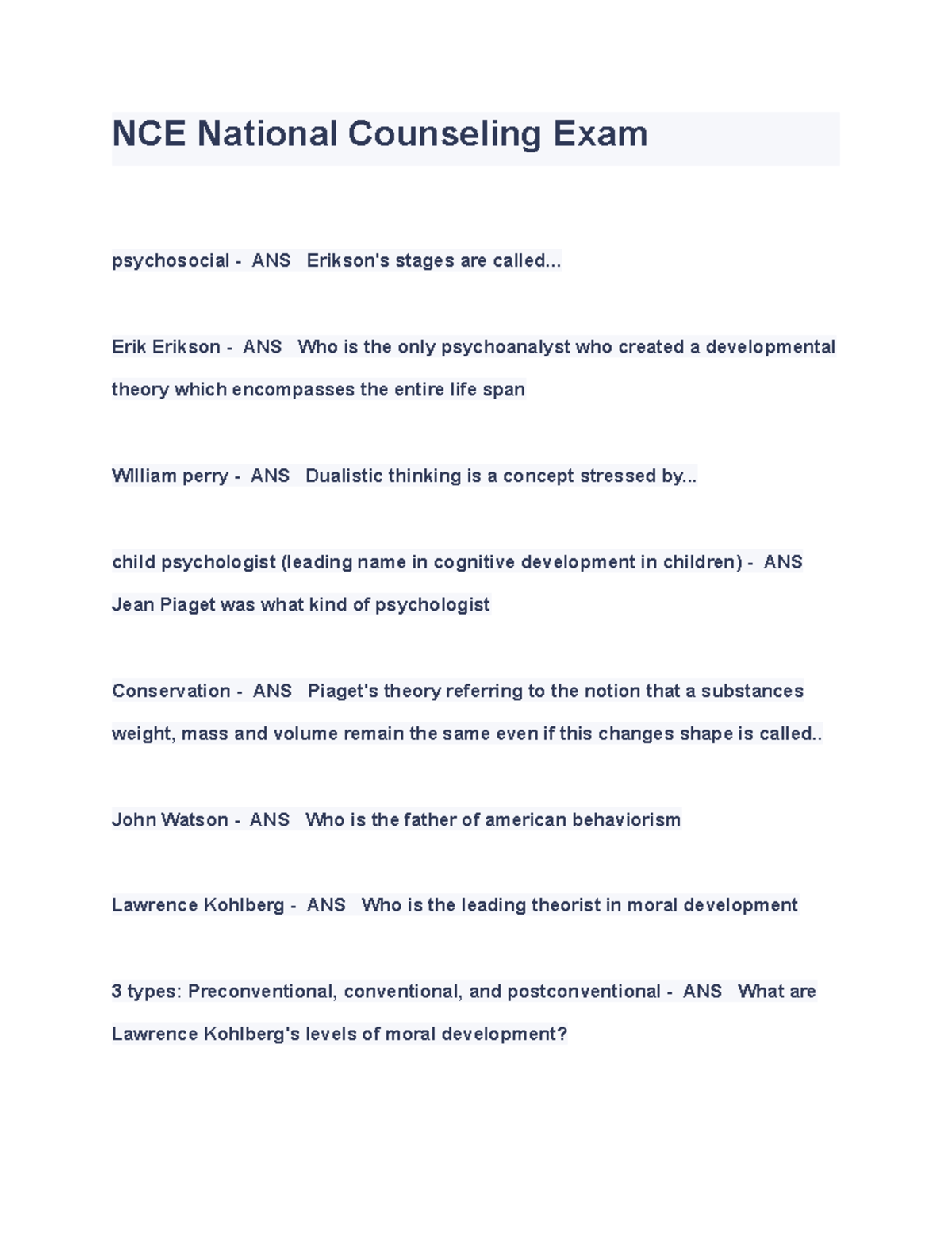 Untitled document - 2024-01-22T131102 - NCE National Counseling Exam ...