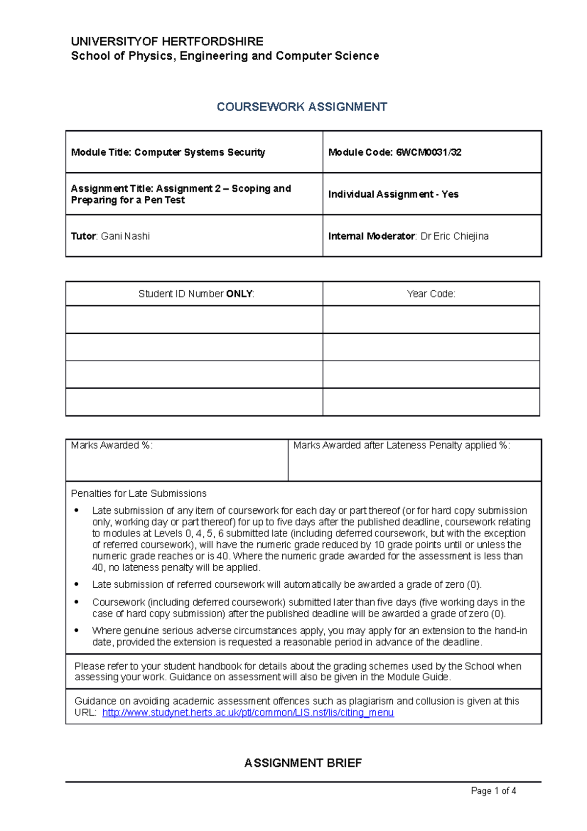 CSS Online Assignment 2 Briefing Sheet 2021-22 v2 - School of Physics ...