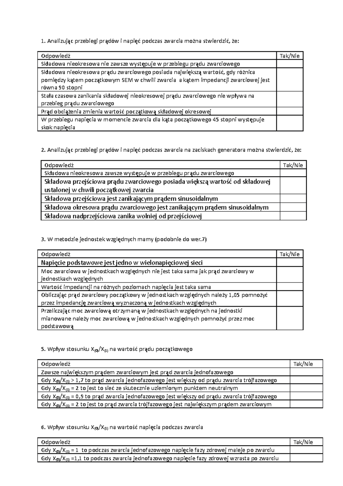 Zwarcia-wersja-8 - Zwarcia w systemach elektroenergetycznych laboratorium - Analizując przebiegi ...